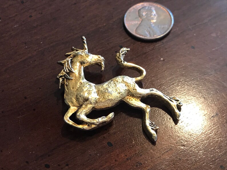 Vintage Gold Unicorn Pendant Alva Museum Replicas Symbol | Etsy