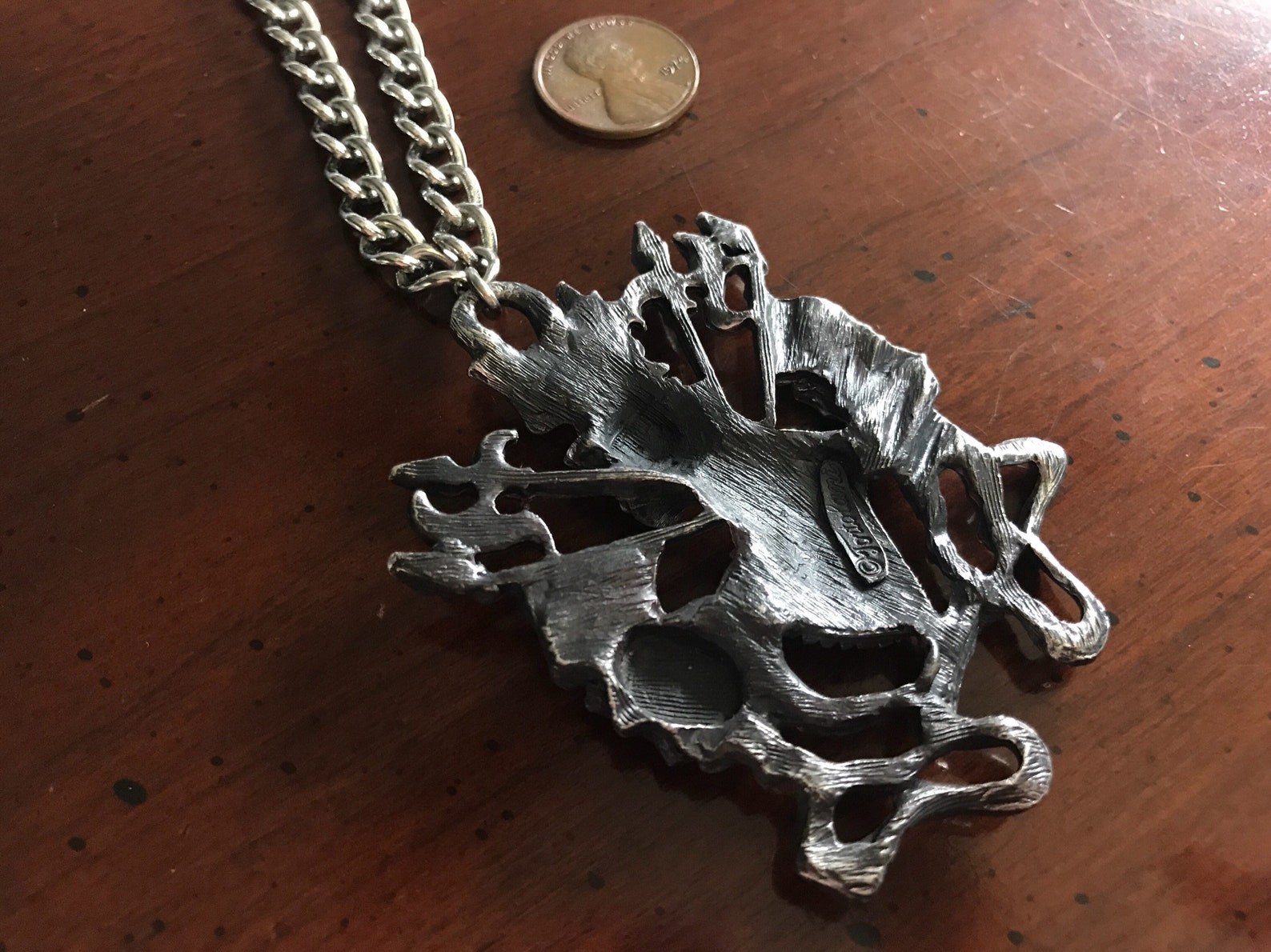Vintage Tortolani Silver Ivanhoe Knight Pendant Statement Necklace ...