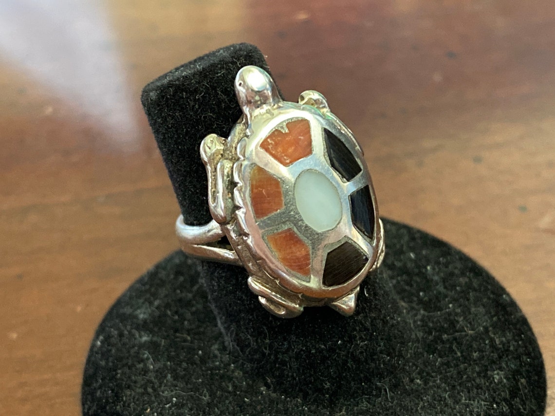 Vintage Native American Turtle Ring in Sterling Silver - Etsy