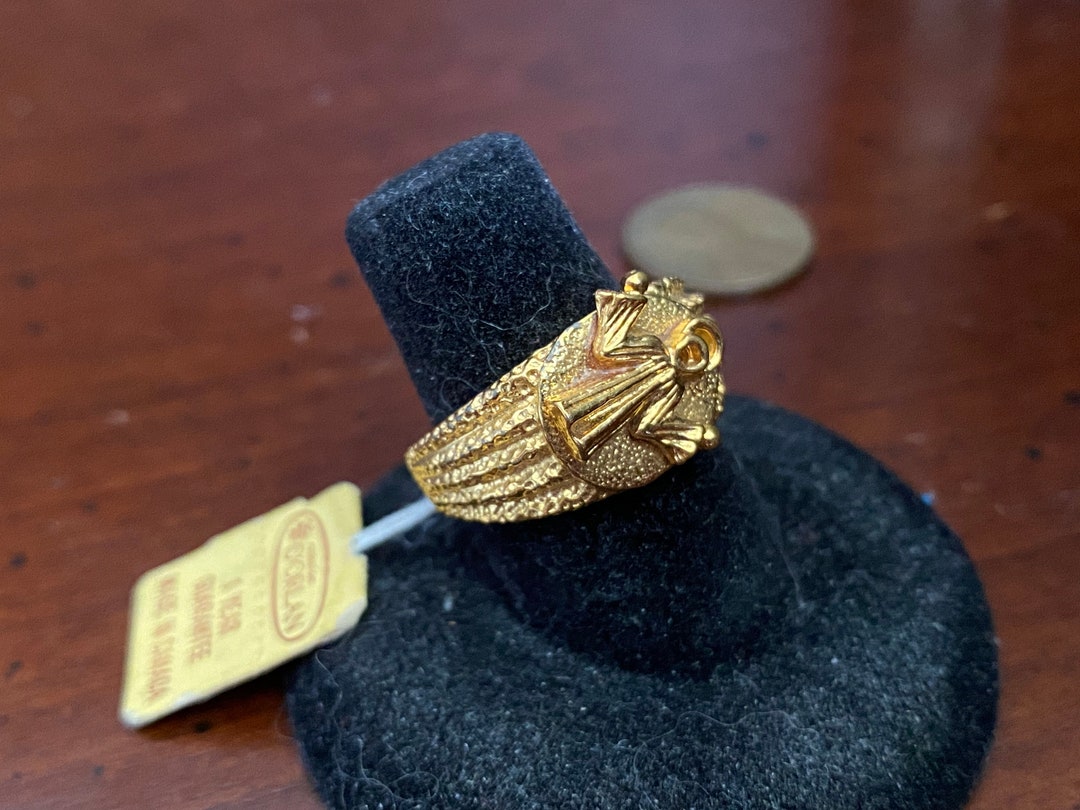 Vintage D'orlan Virgo Zodiac Ring - the Maiden Wheat Shaft Virgin Innocence Mercury Horoscope ...