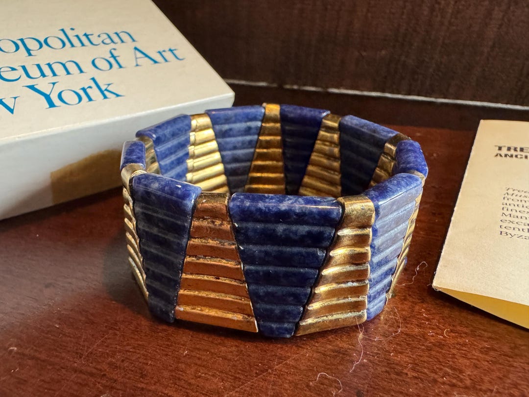 RARE Vintage Treasures of the Holy Land Gold and Sodalite MMA Bracelet ...