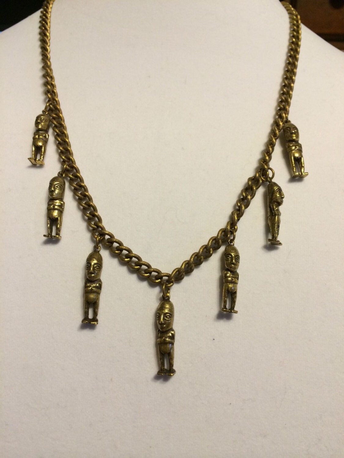 Vintage Inca Gold Amulet Charm Necklace Peru Pre Columbian - Etsy