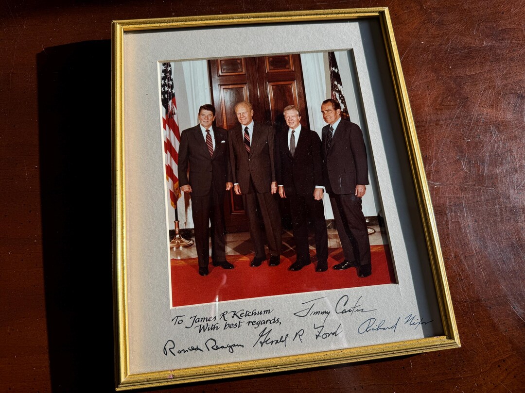 Signed Four Presidents Reagan Nixon Ford Carter Autograph W/ Provenance ...