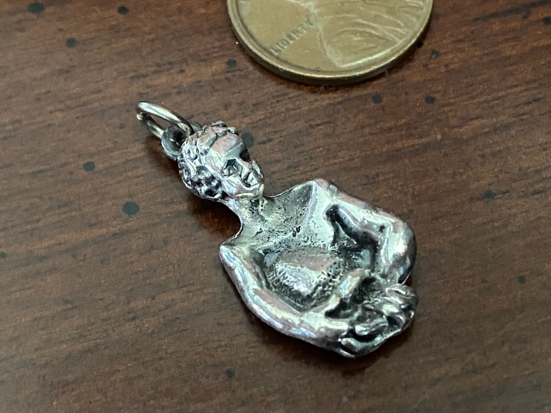 Vintage Tortolani Silver Aquarius Pendant - Water Bearer Zodiac Charm ...