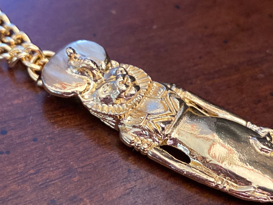 Gold Lioness Sekhmet the Warrior Goddess Pendant Necklace Vintage ...