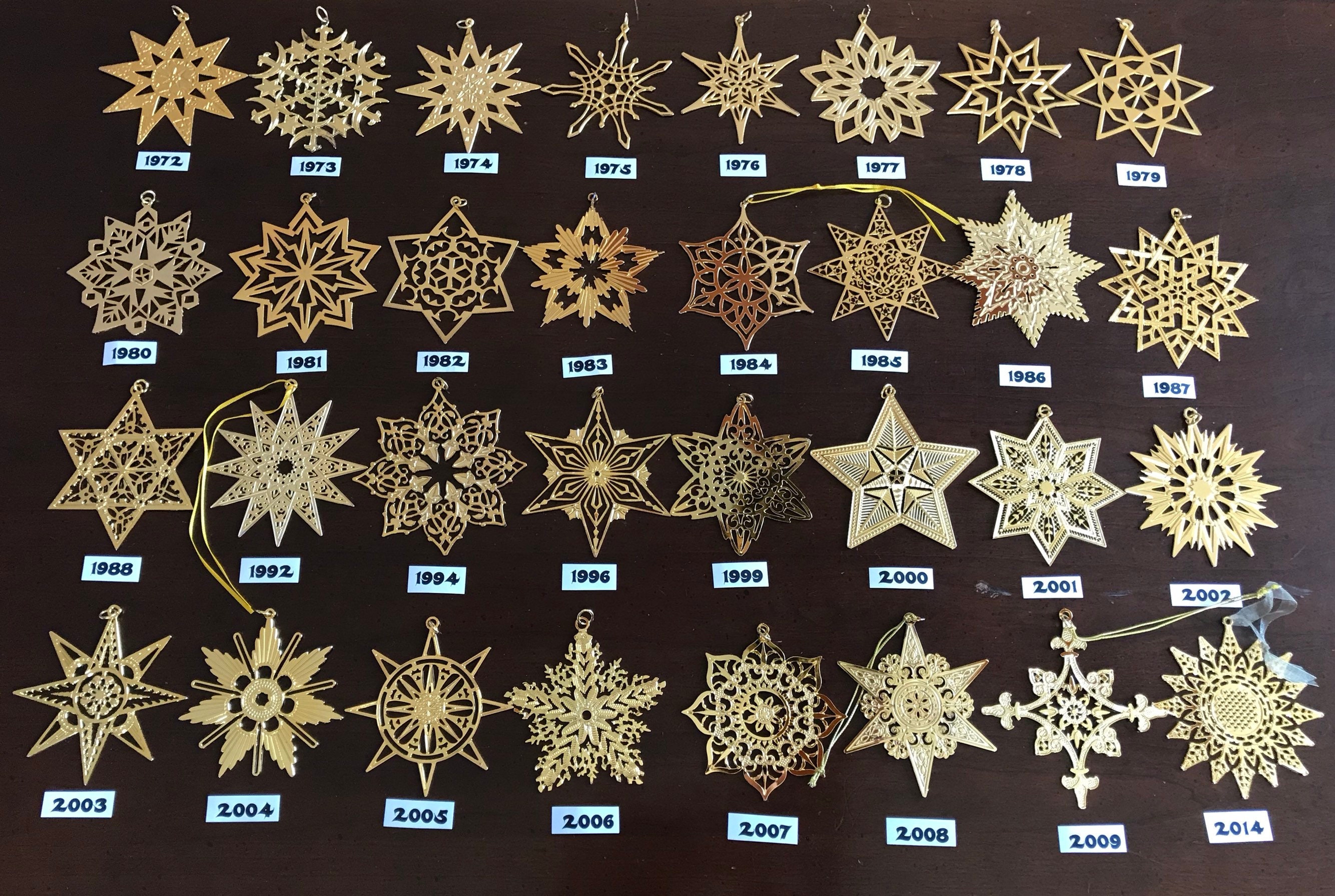 MMA Gold Sterling Silver Star Christmas Ornament W Original - Etsy