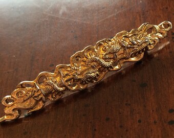 Vintage Gold Dragon Menuki Brooch Pin Sword Ornament Japanese ...