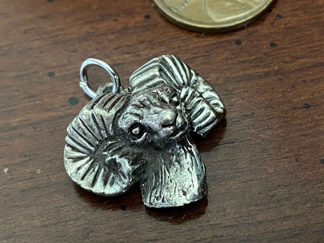 Vintage Tortolani Silver Aries Pendant Zodiac Charm - Flying Ram ...