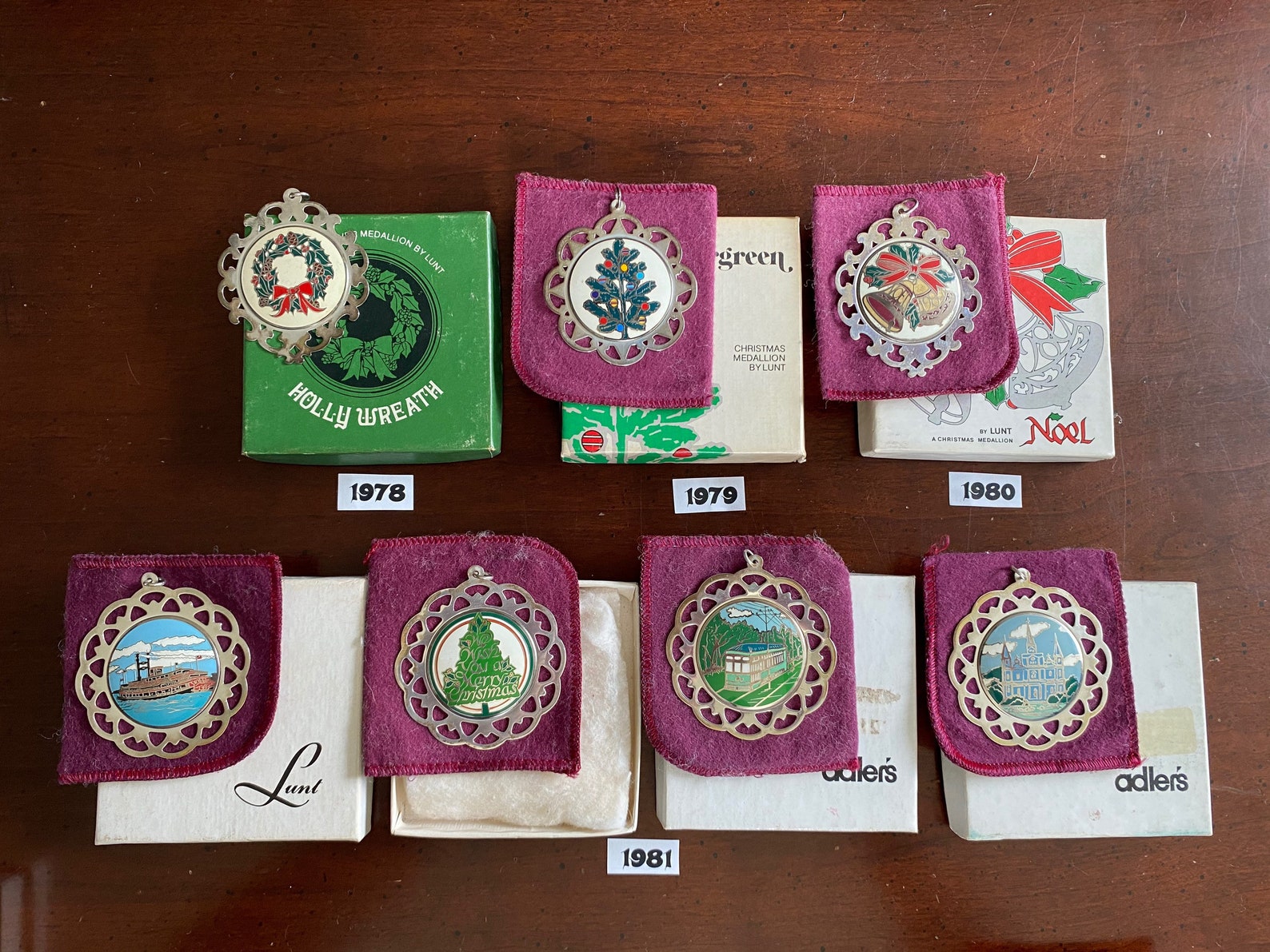 Lunt Sterling Silver Christmas Ornaments - Vintage Sterling Frame and ...