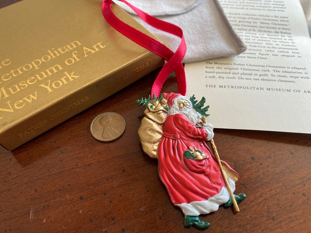Vintage MMA Father Christmas Gold Christmas Ornament Pendant - Santa ...