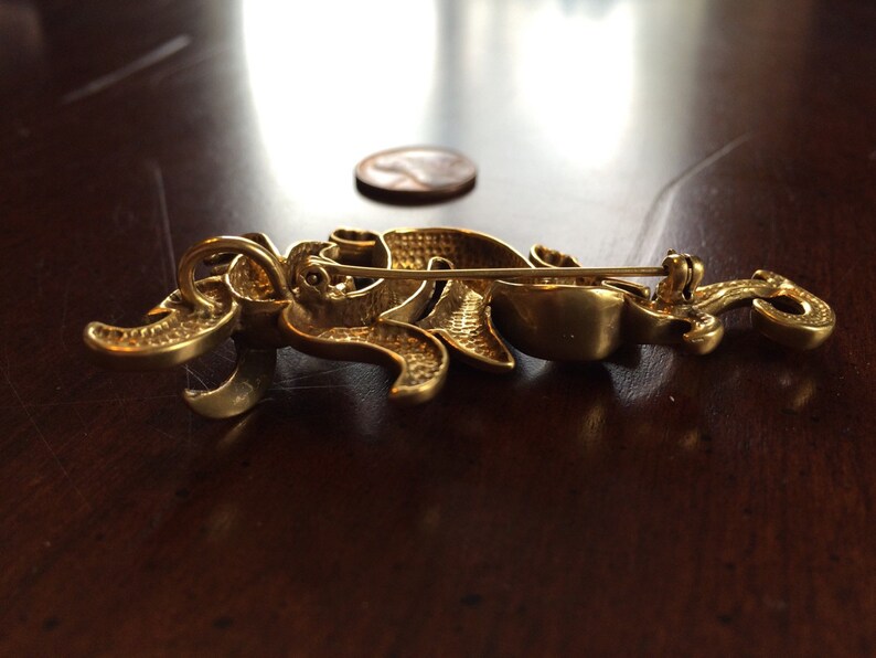 Vintage MMA Gold Dragon Combo Brooch Pin and Pendant Modern - Etsy