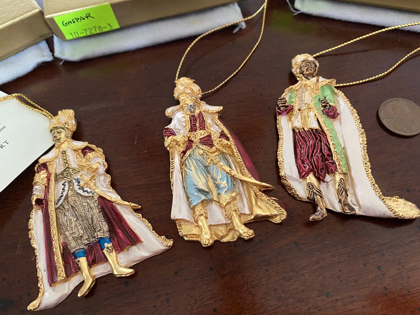 Vintage MMA Gold Three Wise Men Christmas Ornaments - Christmas Crèche ...