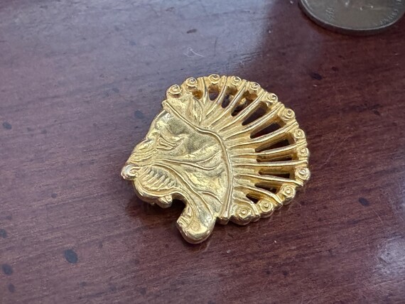 Vintage MFA Gold Persian Roaring Lion Brooch Pin - Sc… - Gem