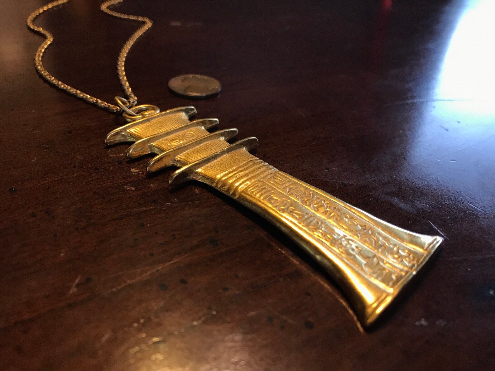 Large MMA Egyptian Revival Gold Djed Pendant Necklace 1976 - Etsy