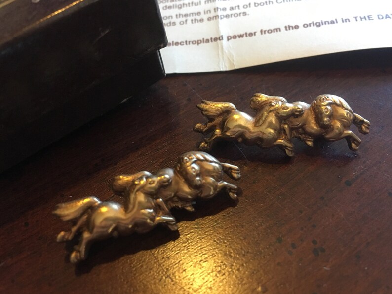 Vintage Galloping Horses Menuki Brooch Pin Sword Fitting | Etsy