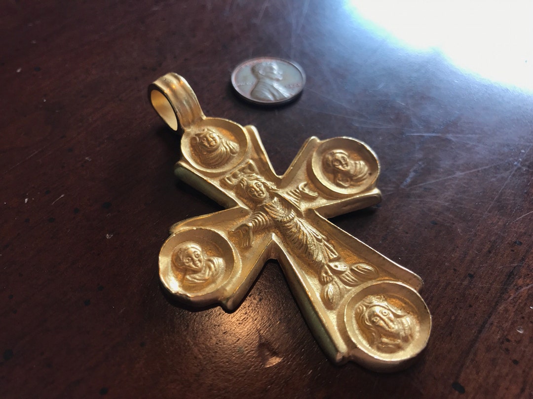 Gold Stylized Pectoral Cross Pendant - Vintage Alva Museum Replicas ...