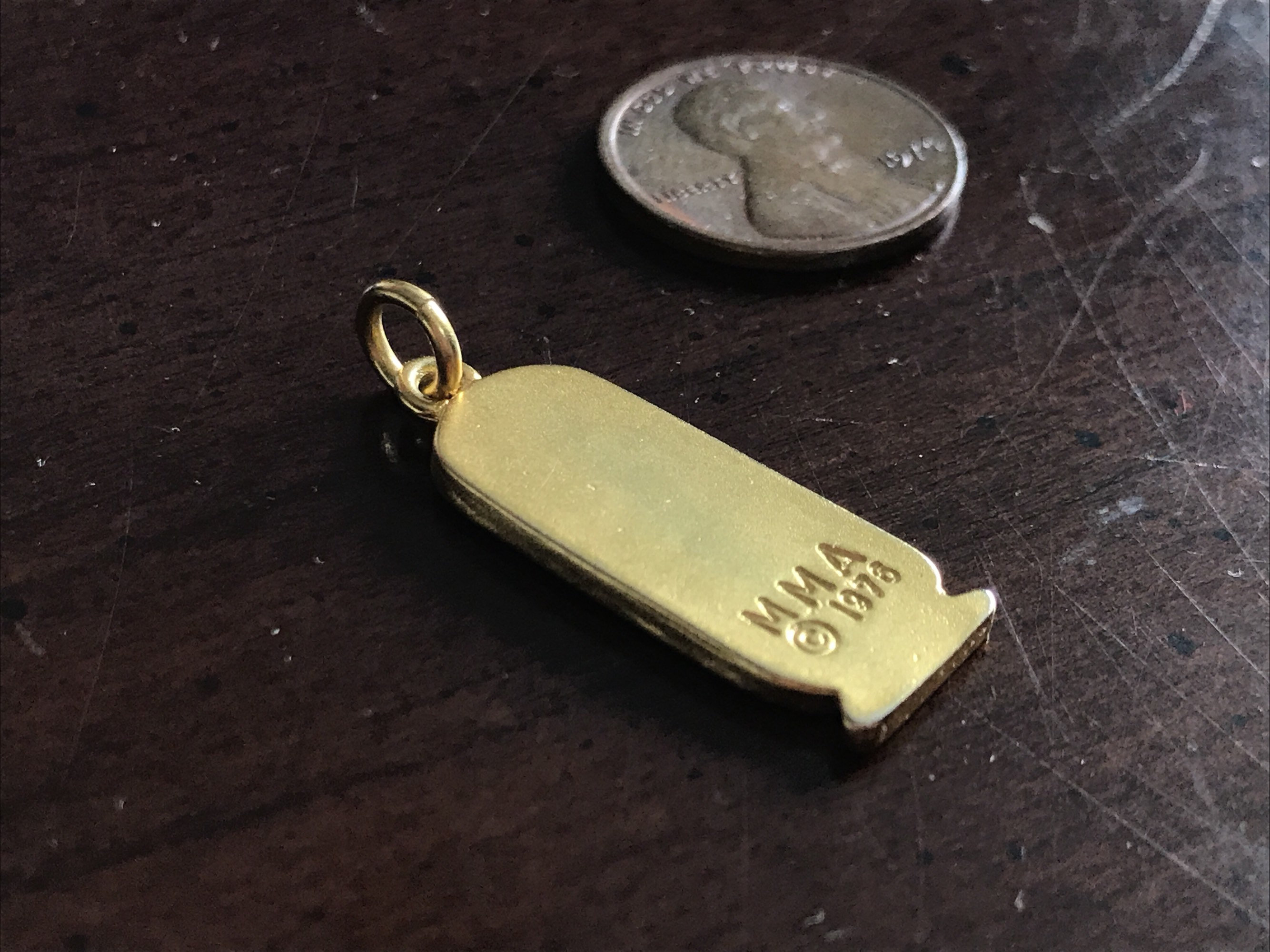 MMA Egyptian Revival Gold Cartouche Pendant Necklace - Amun Ra - Winged ...