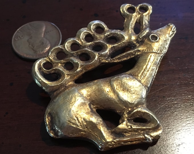 Vintage Gold Scythian Crouching Stag Brooch Pin - Alva Museum Replicas ...