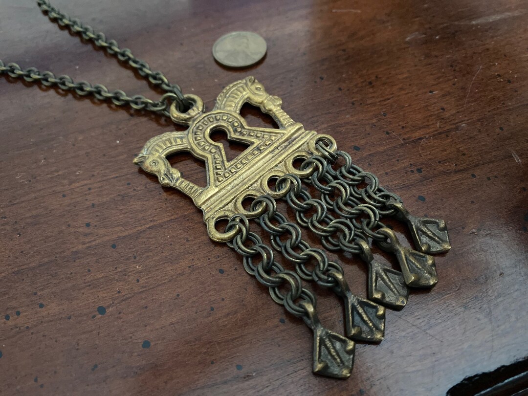 Vintage Kalevala Koru Bronze Horse Keyhole Necklace - Finland ...