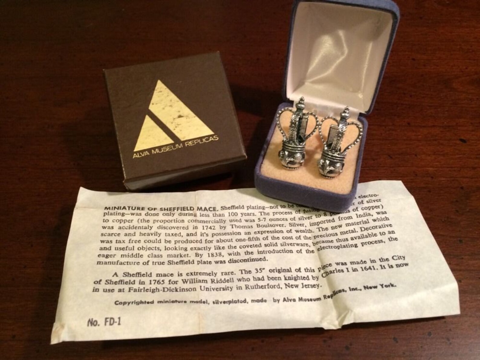 Vintage Silver Mace Statement Cufflinks Sheffield Mace Alva Museum ...