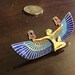 Vintage Winged Goddess Isis Gold and Enamel Brooch Kneeling Isis ...