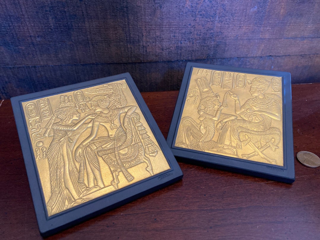 Set of Wedgwood Gold Cartouche Panels Black Basalt Treasures of ...