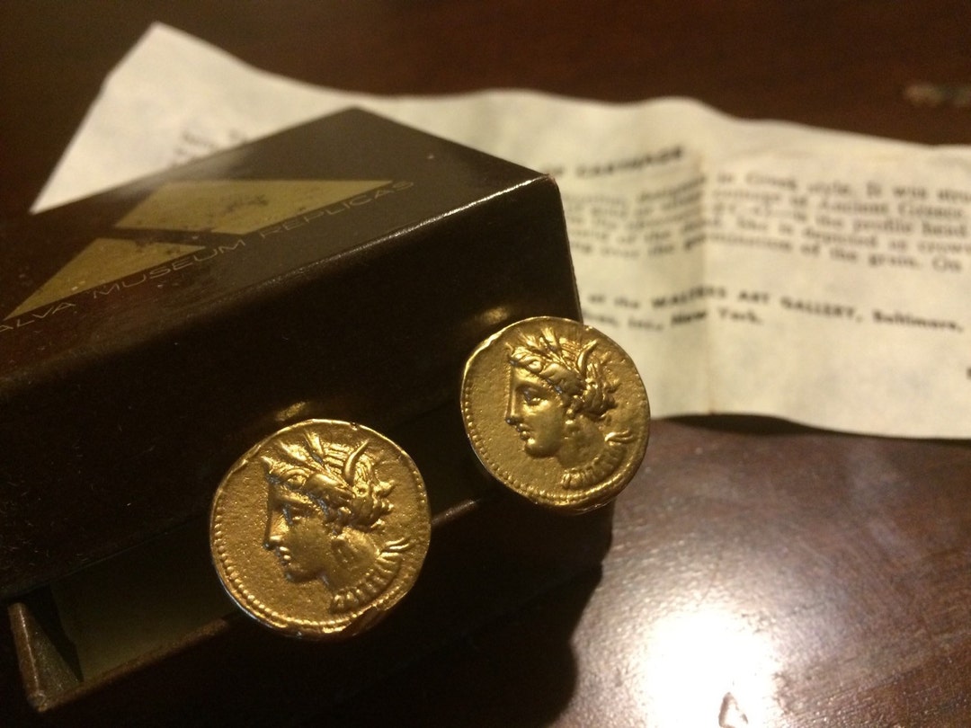Vintage Queen of the Underworld Gold Coin Statement Cufflinks ...