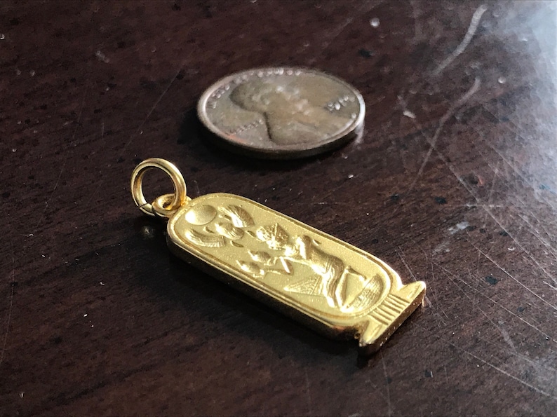MMA Egyptian Revival Gold Cartouche Pendant Necklace Amun Ra - Etsy