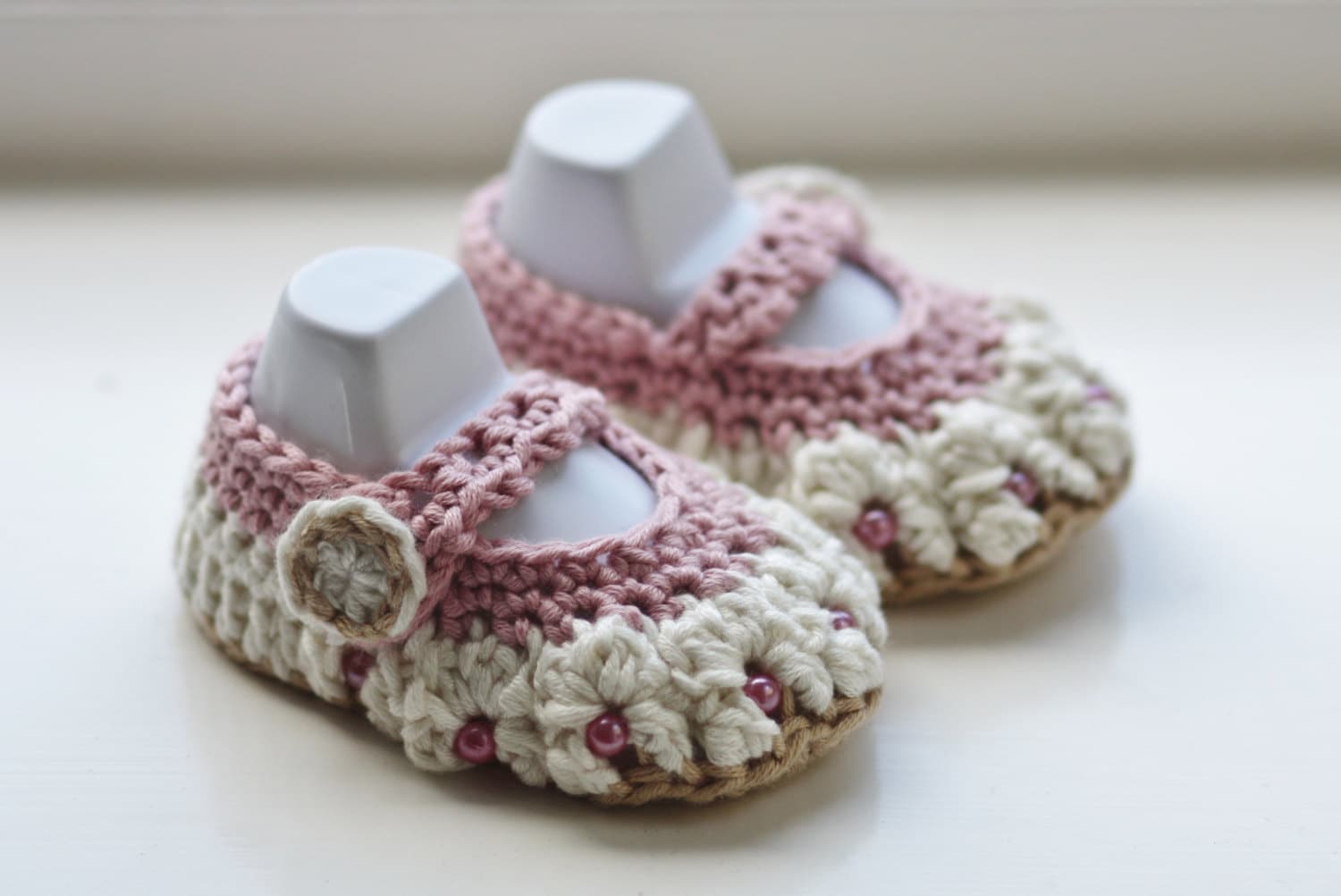 Beaded Flower Booties Crochet Pattern - Etsy