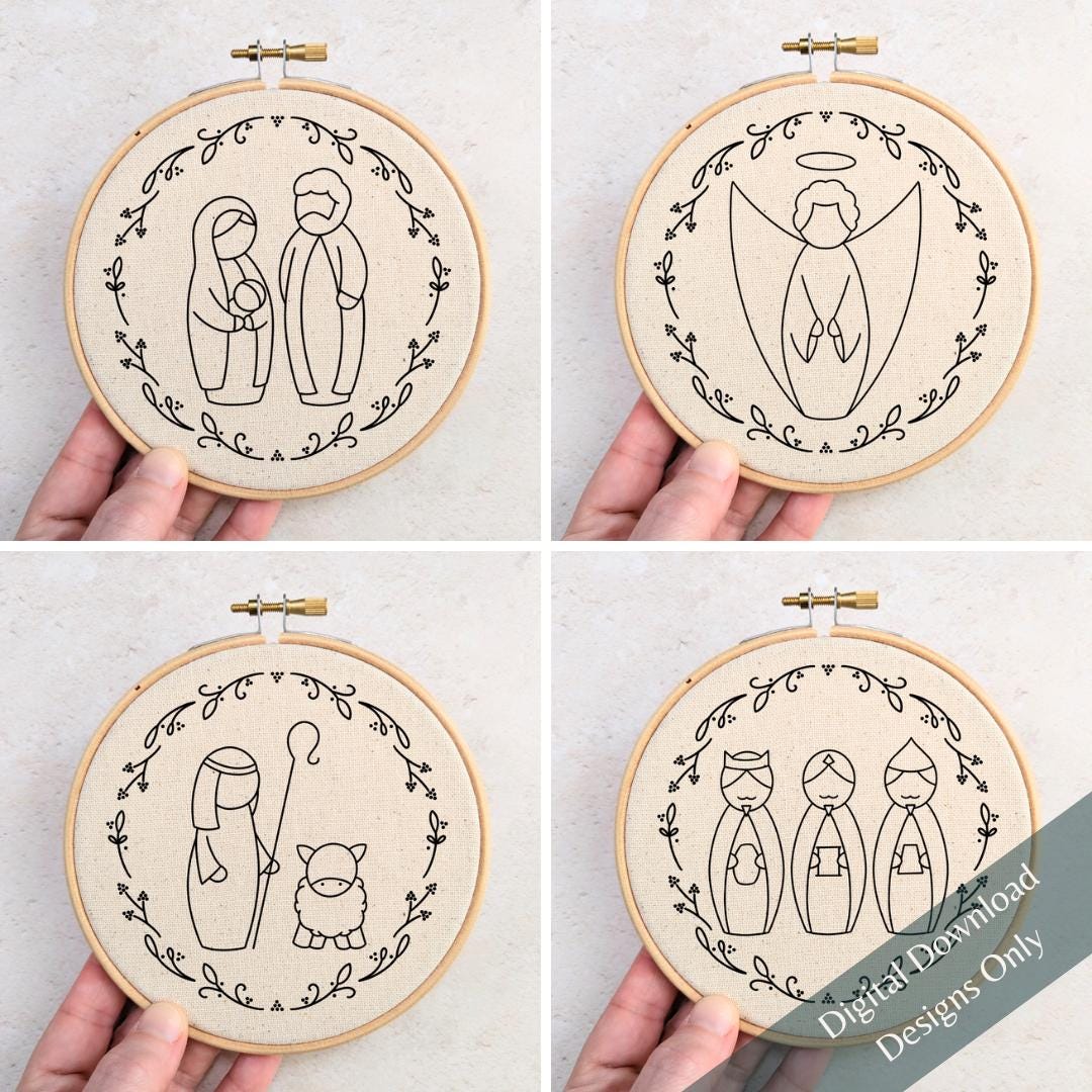 Nativity Scene Embroidery Designs, Nativity 4 Embroidery, Gift for ...