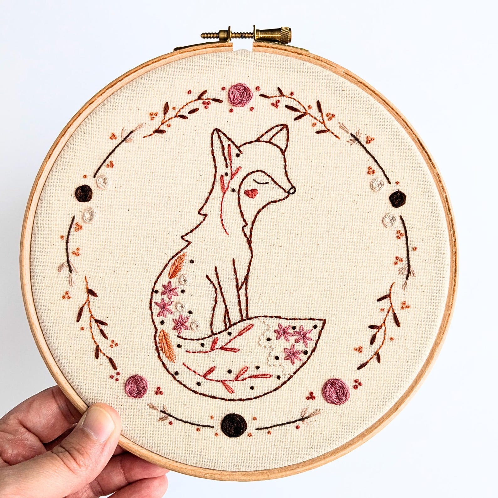 Fox Embroidery Pattern, Fox Embroidery Design, Folk Fox Embroidery, Fox ...