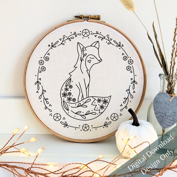 Fox Embroidery Pattern - Etsy