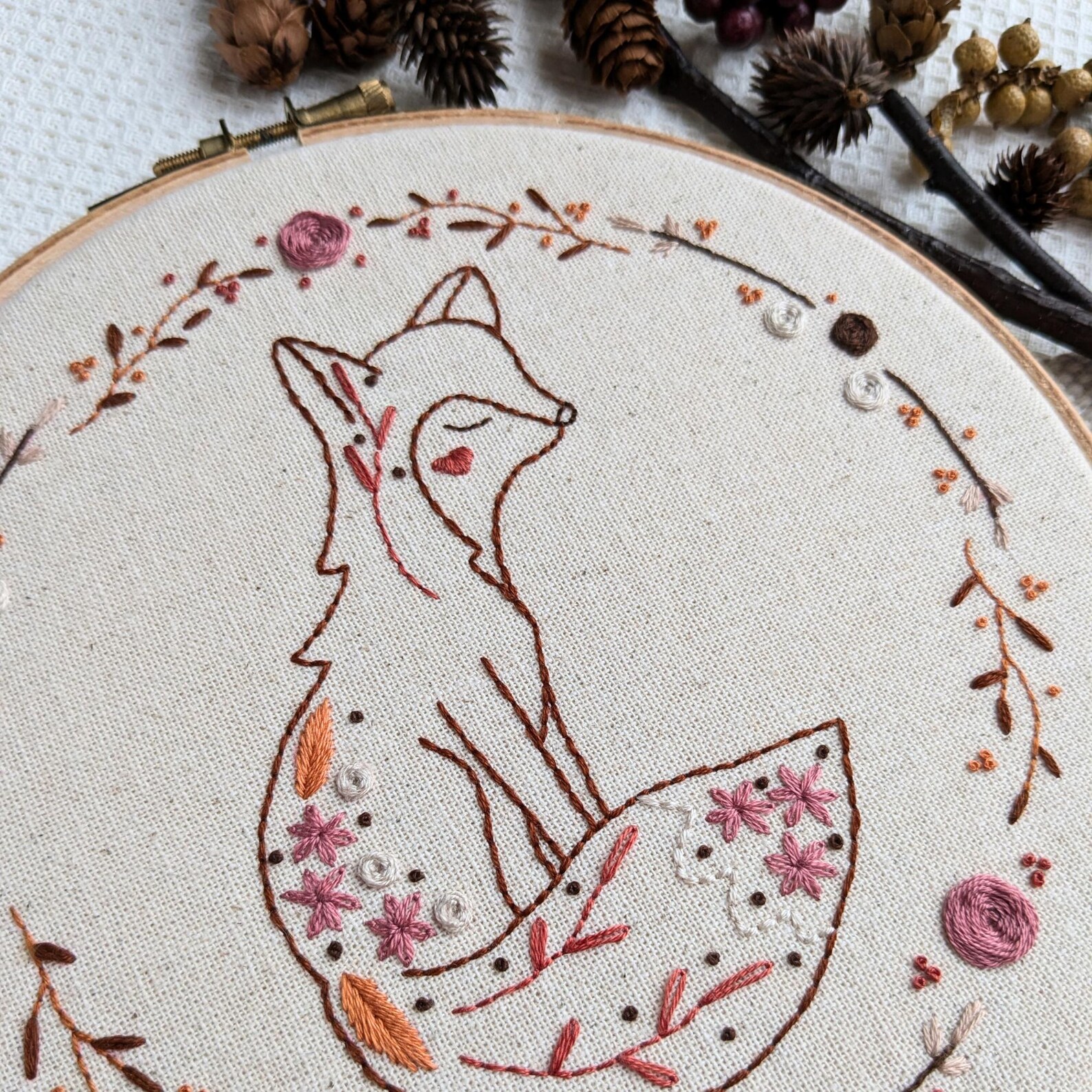 Fox Embroidery Pattern, Fox Embroidery Design, Folk Fox Embroidery, Fox ...