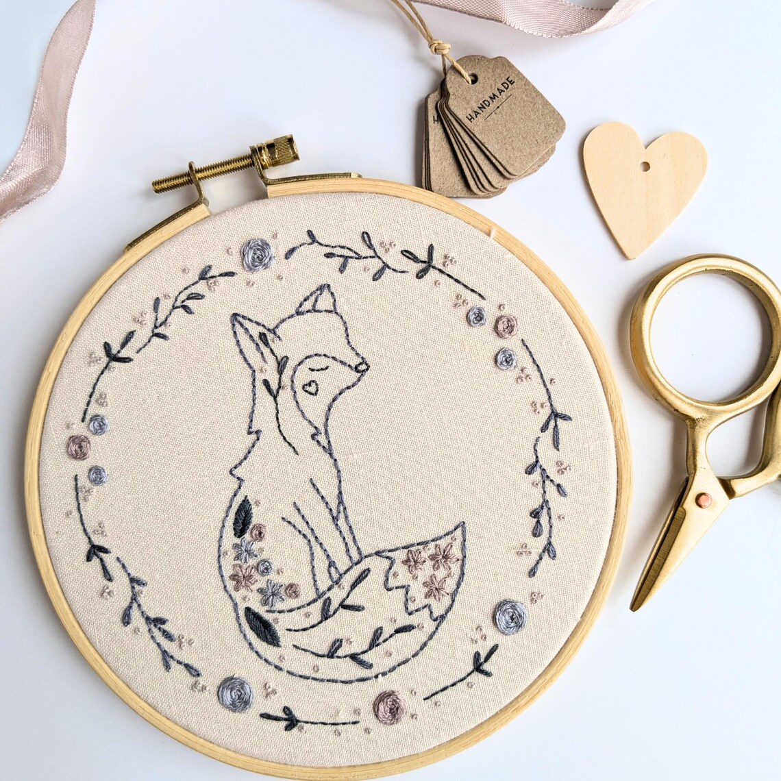 Woodland Fox Embroidery, Fox Embroidery Pattern, Fox Embroidery Design ...