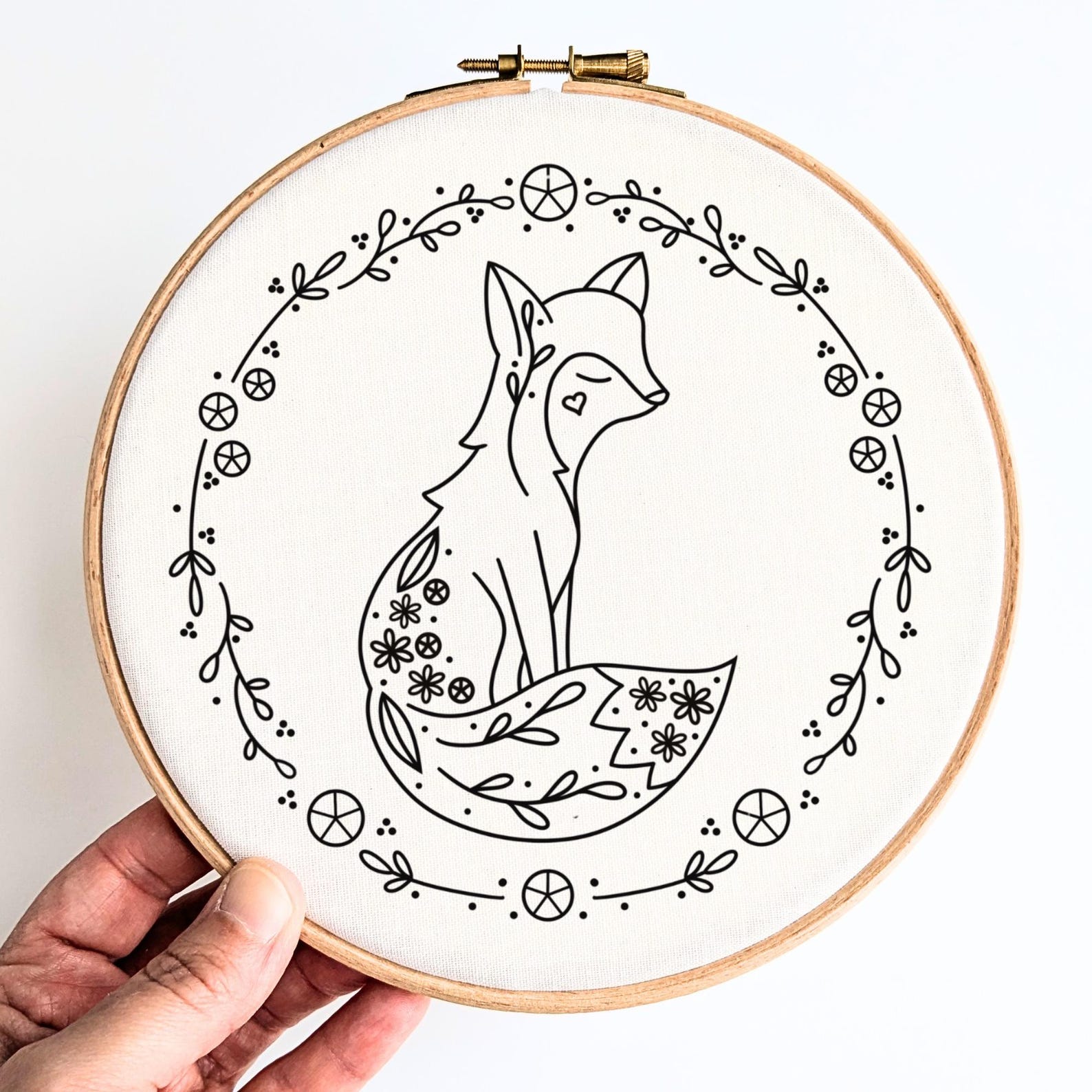 Fox Embroidery Pattern, Fox Embroidery Design, Folk Fox Embroidery, Fox ...