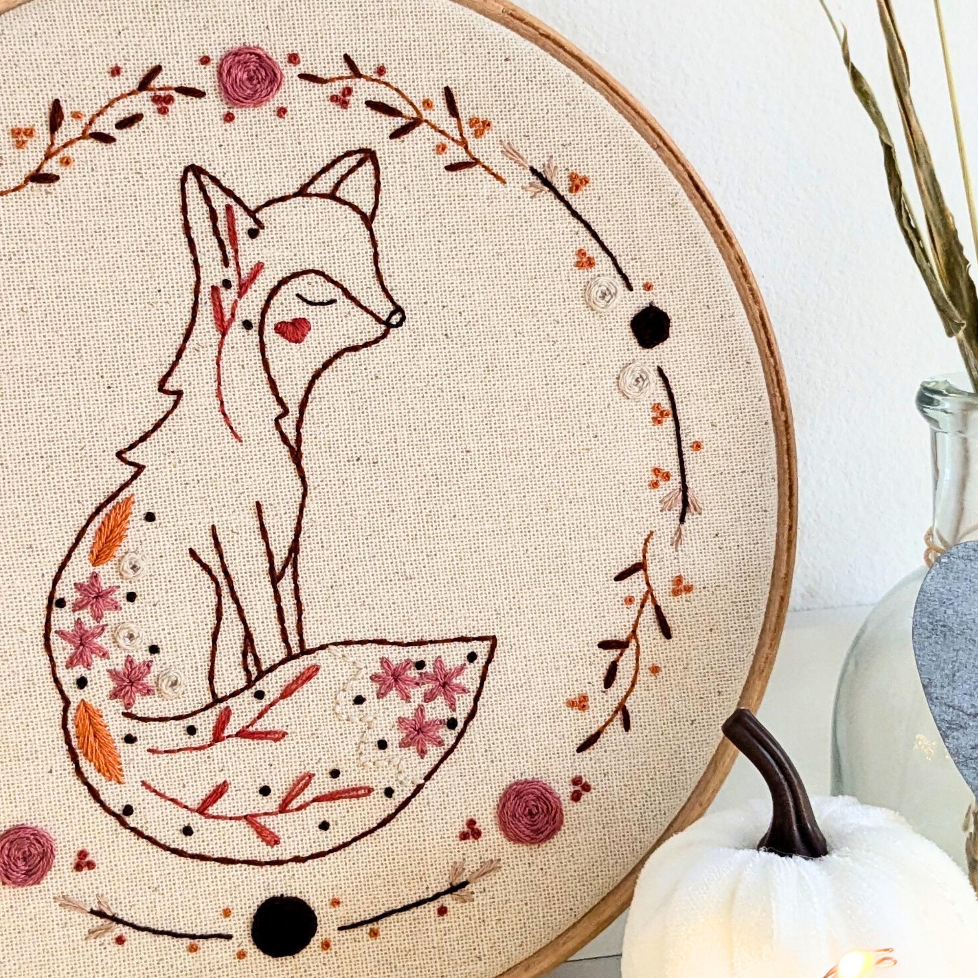 Fox Embroidery Pattern, Fox Embroidery Design, Folk Fox Embroidery, Fox ...