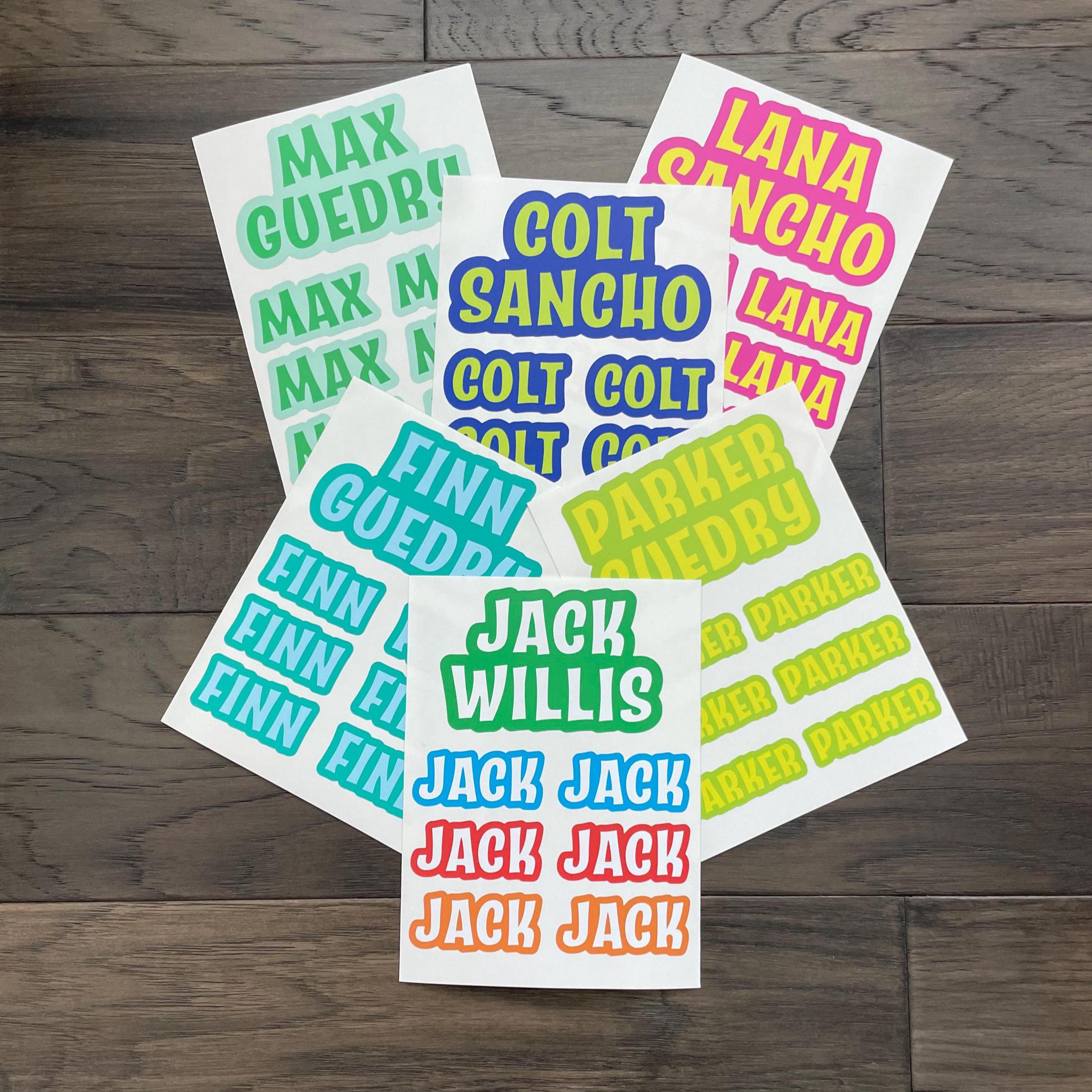 Waterproof Name Labels: School Supply Stickers - Personalized & Cut to ...