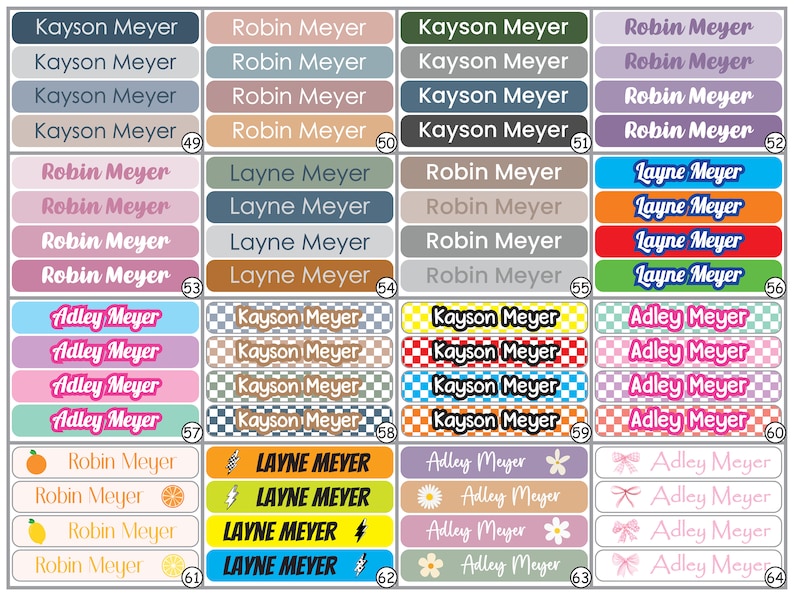 School Supply Labels Daycare Labels Baby Bottle Labels Name Stickers ...