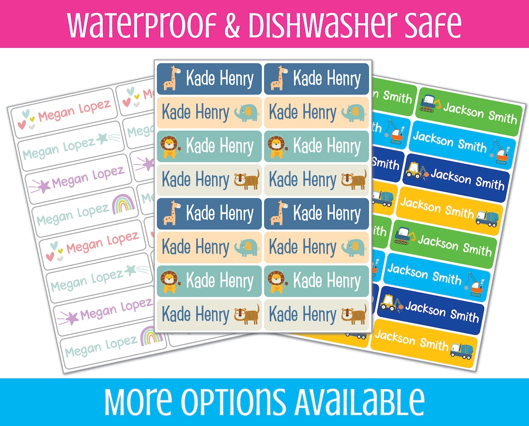 Daycare Labels - Waterproof Name Labels - Baby Bottle Labels - School ...