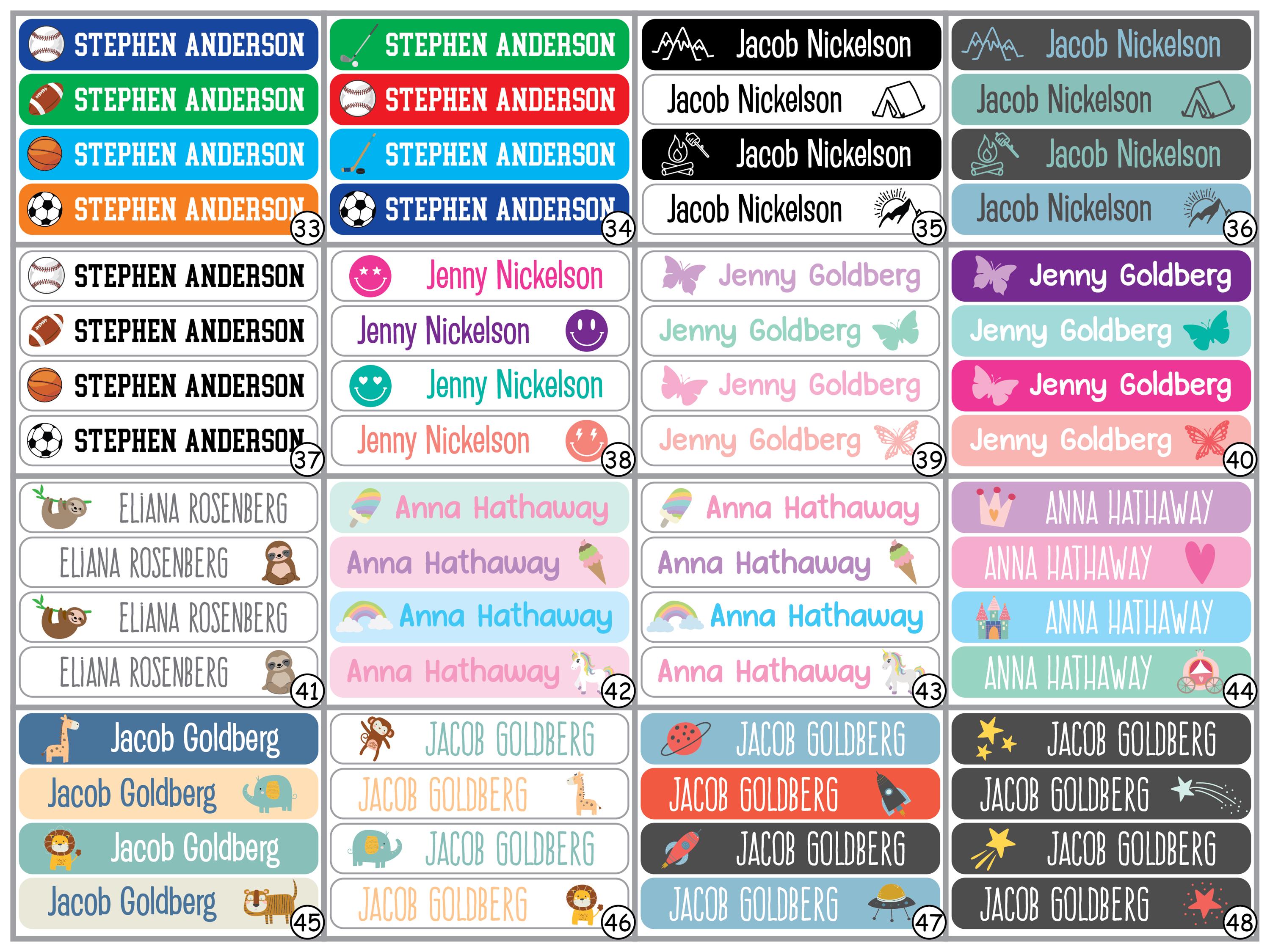 School Supply Labels - Back to School Label Pack - Personalized Kids ...