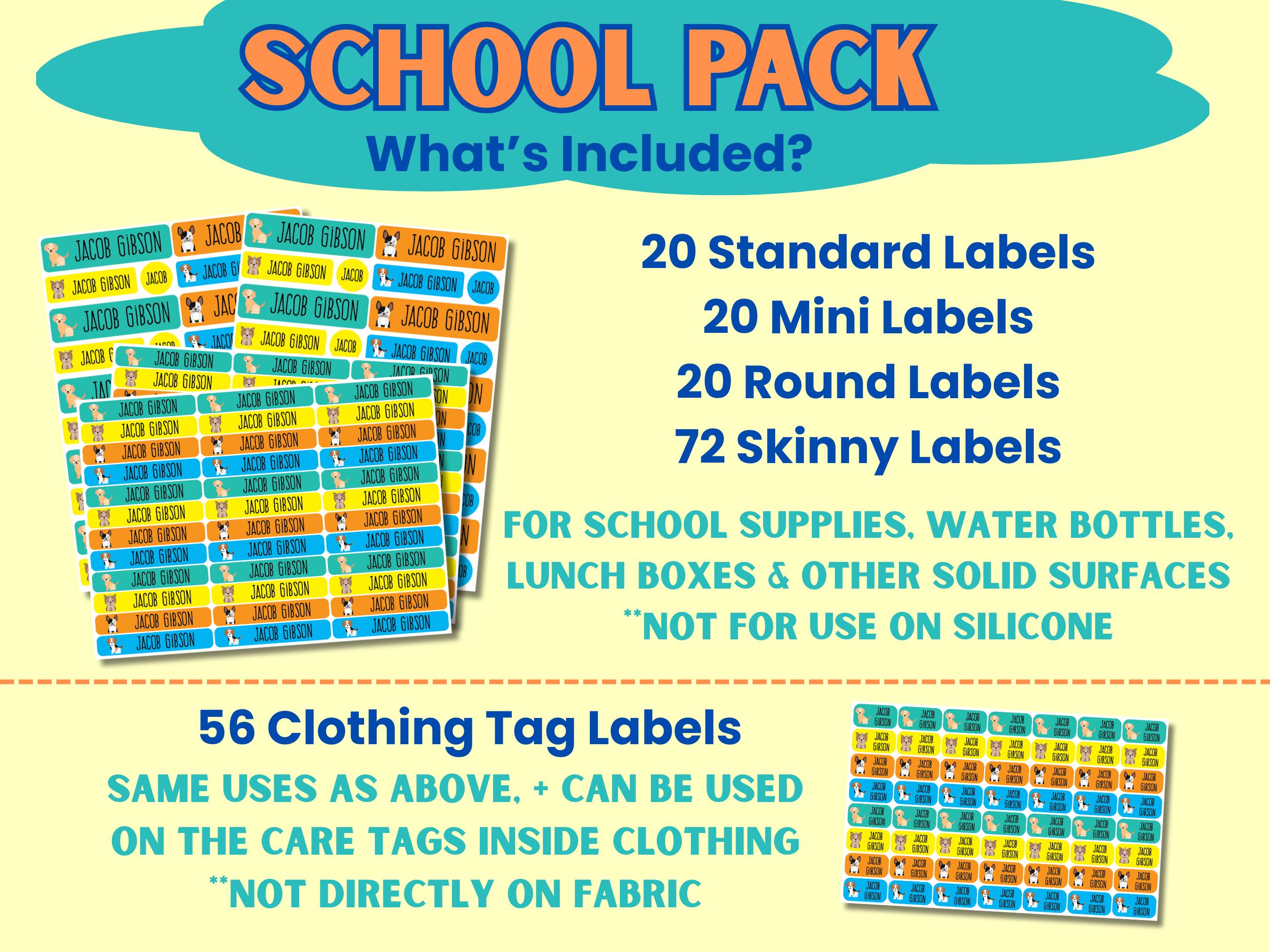 School Supply Labels - Back to School Label Pack - Personalized Kids ...