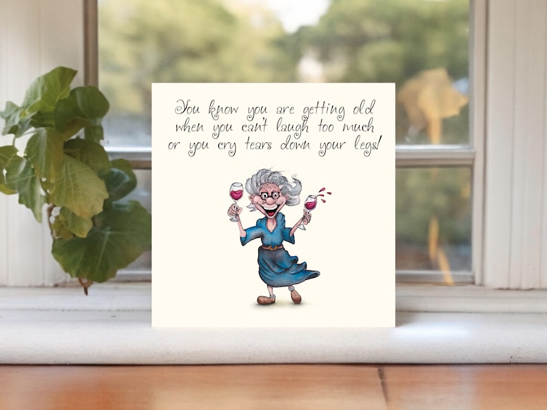 Funny Old Lady Birthday Card: Cheeky Age Humour, Female Greeting Card ...