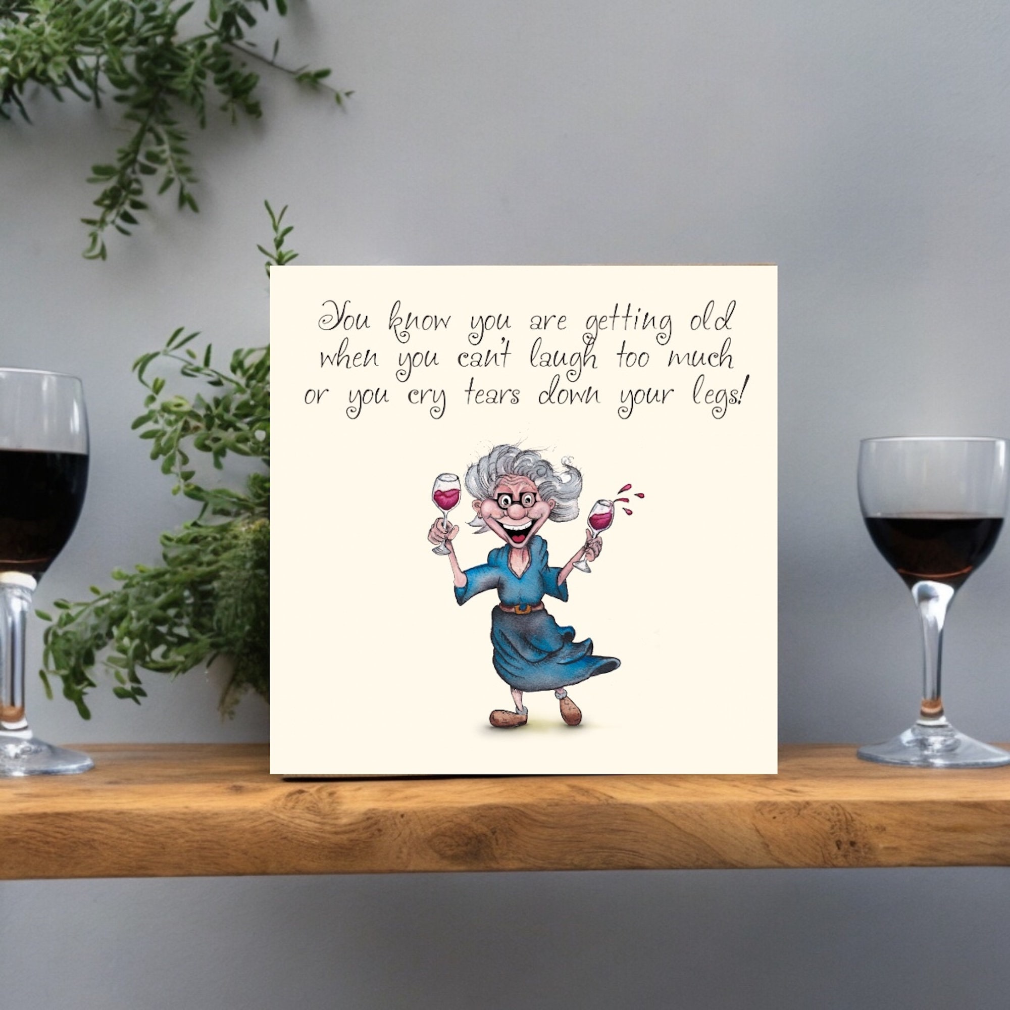 Funny Birthday Card Cheeky Old Lady Greetings Card for Birthday Getting ...