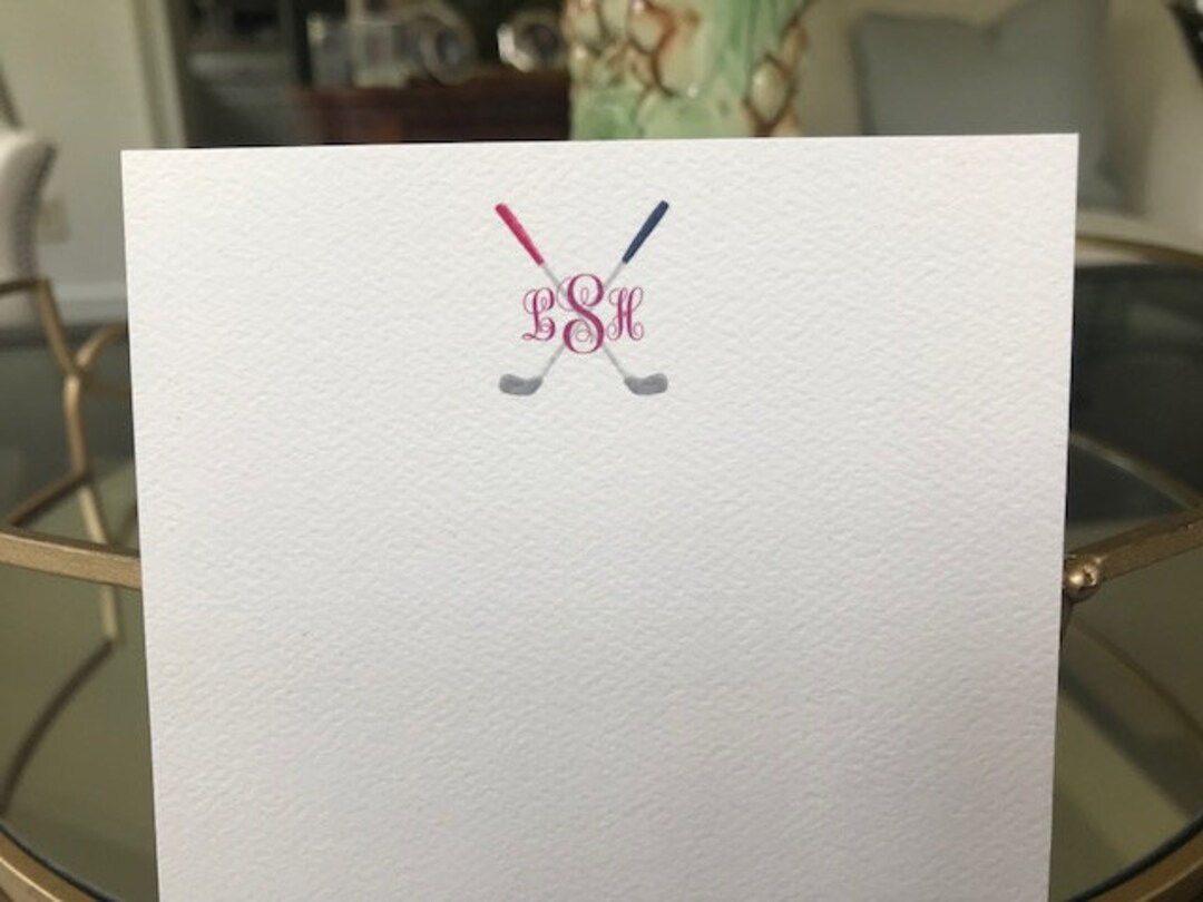 Golf Clubs Stationery, Golf Note Cards, Golfing, Stationary ...