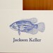 Personalized Notecards With a Blue Fish. Heavy Textured Stationery - Etsy