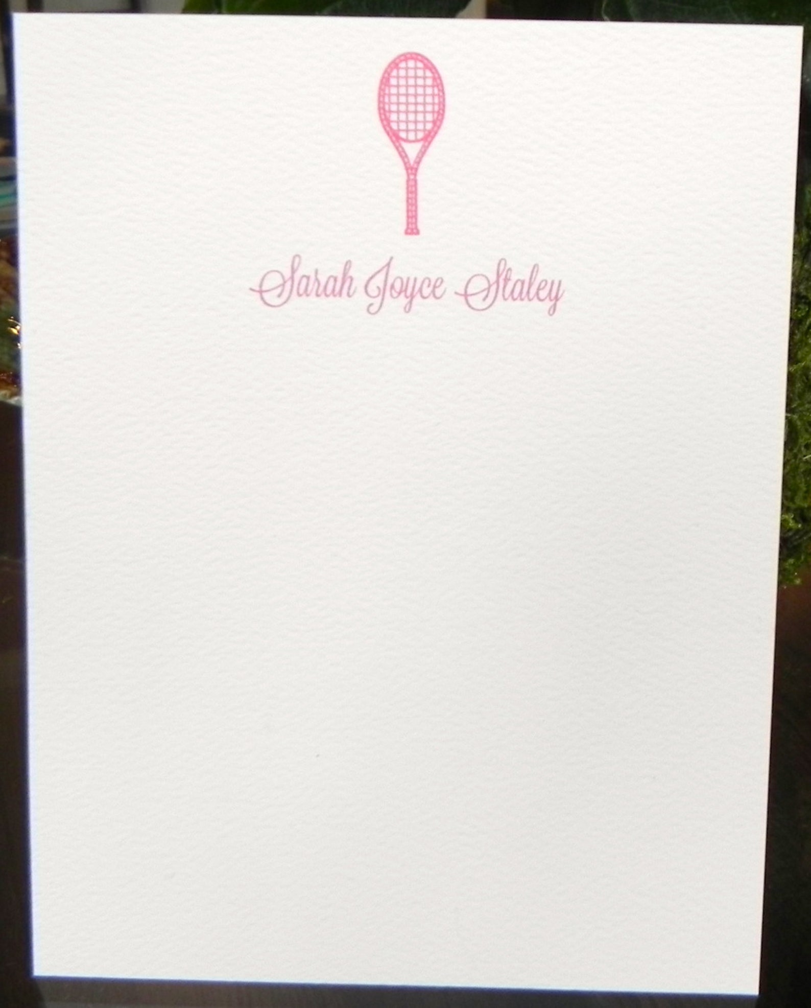 Tennis Racquet Note Cards on Textured Heavy Card Stock With Envelopes ...