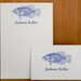 Personalized Notecards With a Blue Fish. Heavy Textured Stationery - Etsy