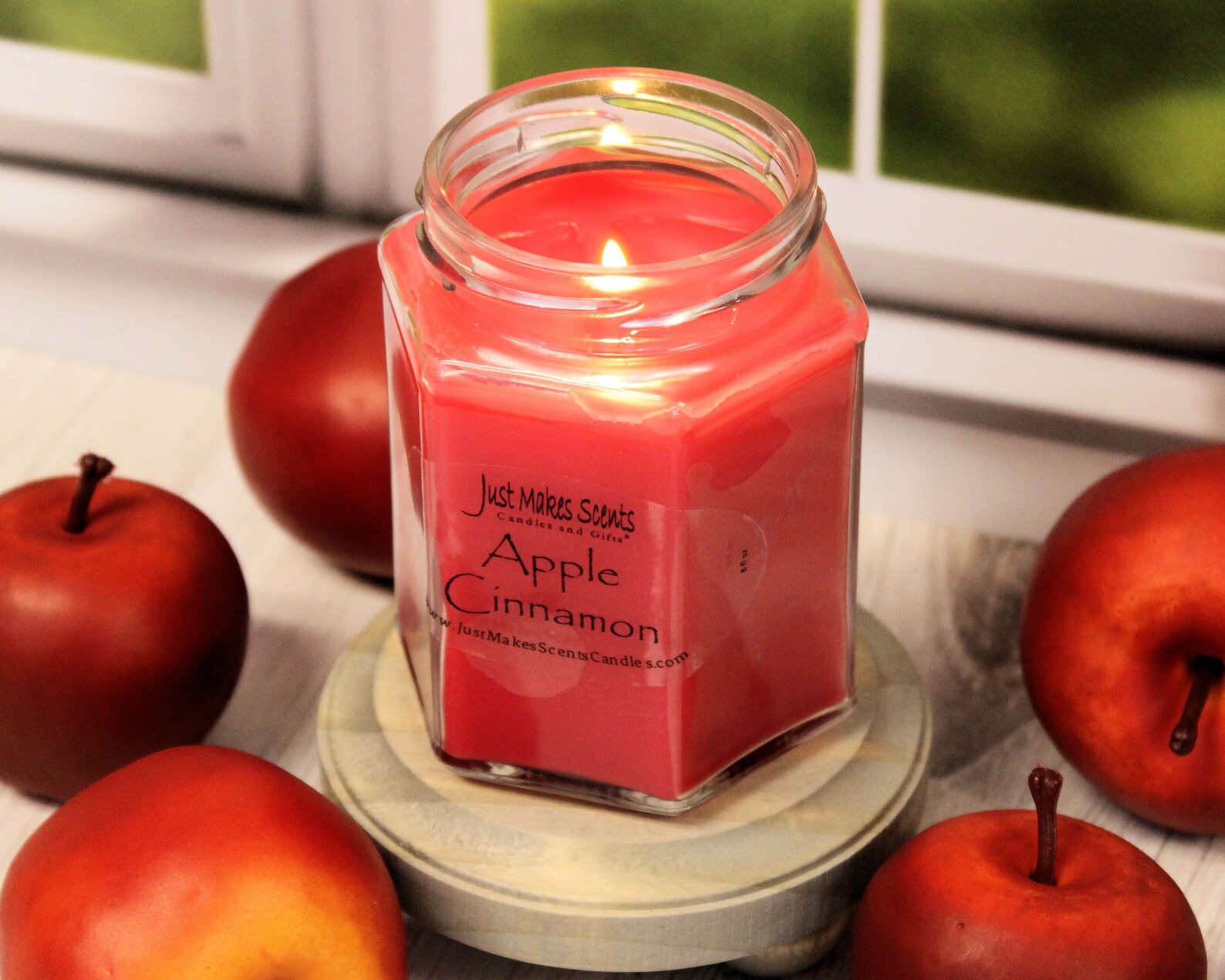 Apple Cinnamon Scented Candle - Scented Blended Soy Candle - Cinnamon ...