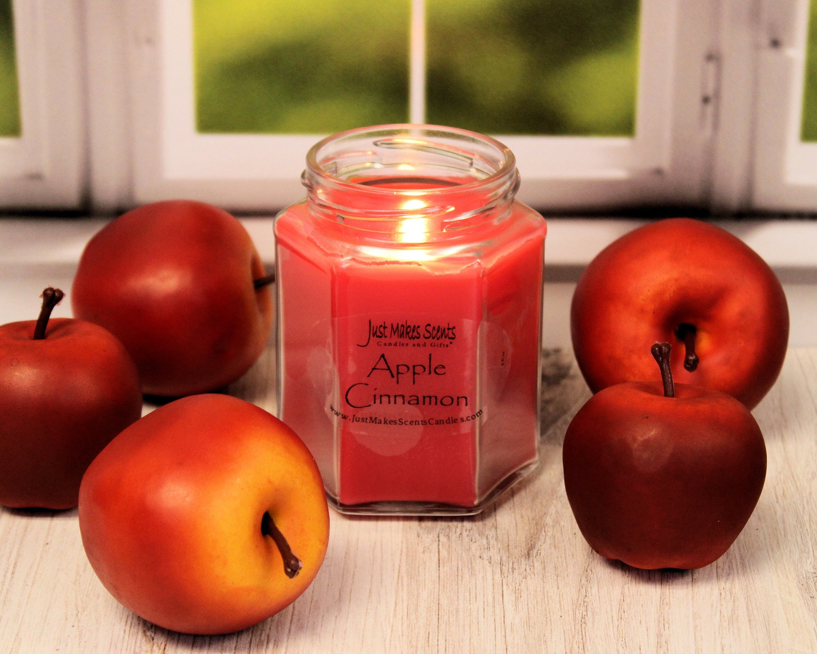 Apple Cinnamon Scented Candle - Scented Blended Soy Candle - Cinnamon ...