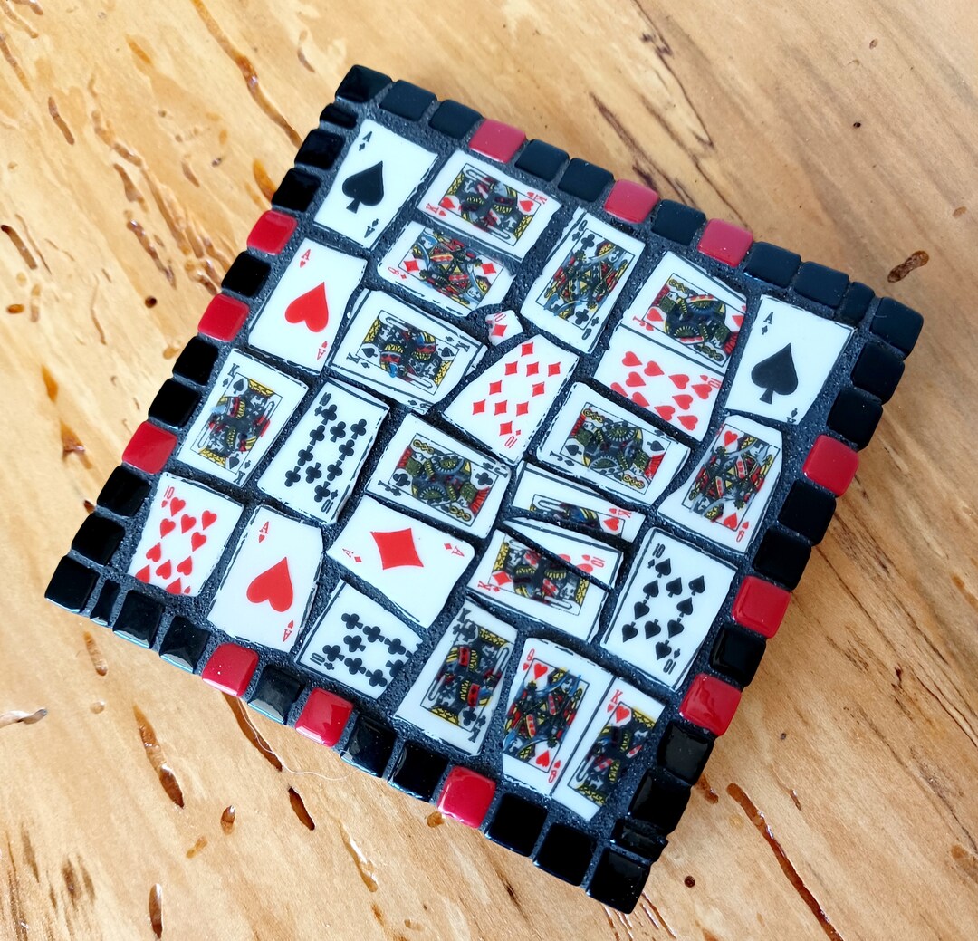 Playing Card Themed Decorative Mosaic Tile-decorative - Etsy
